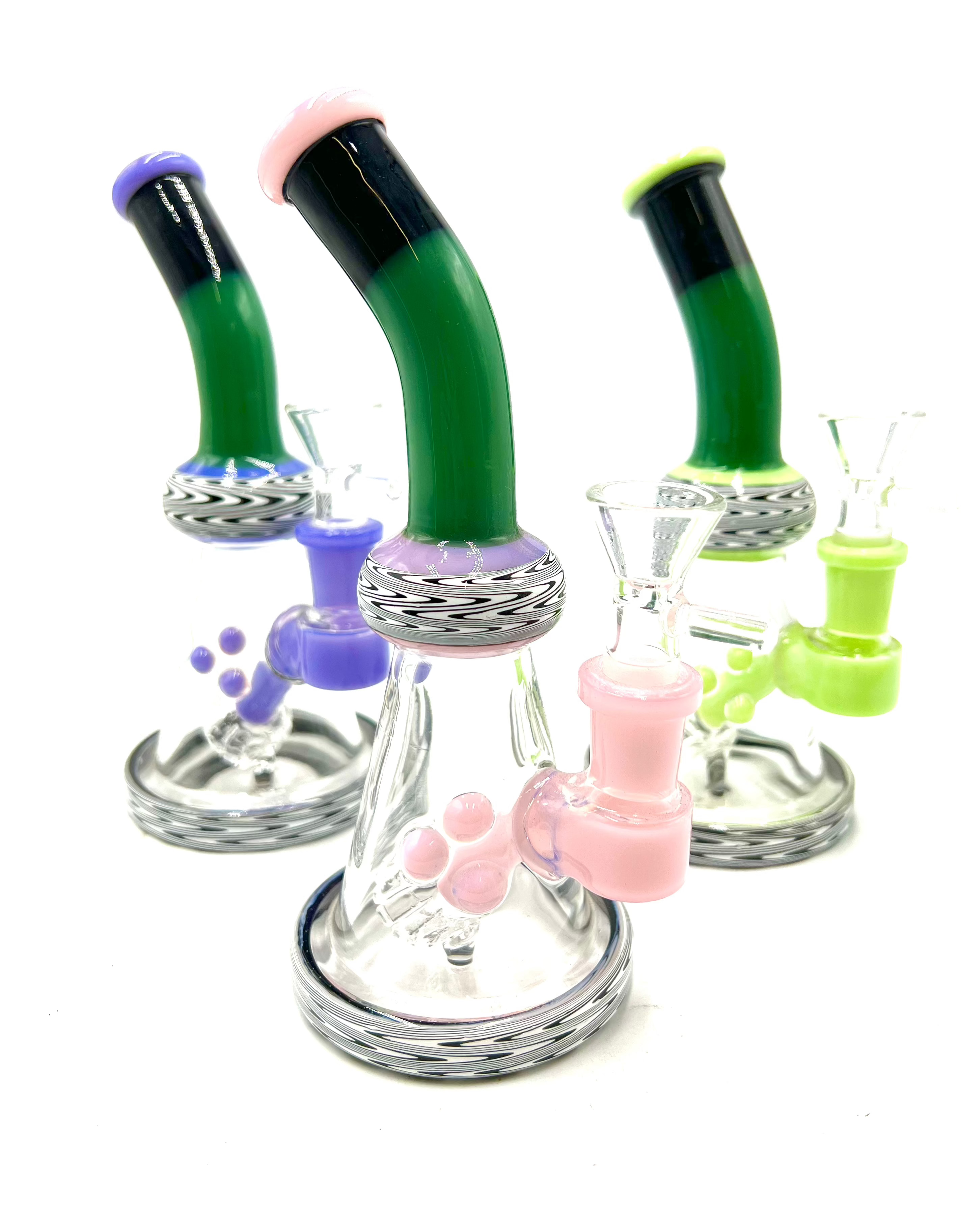 7" Slime Curved Mouth Triple Bead Water Pipe– LA Trade Center