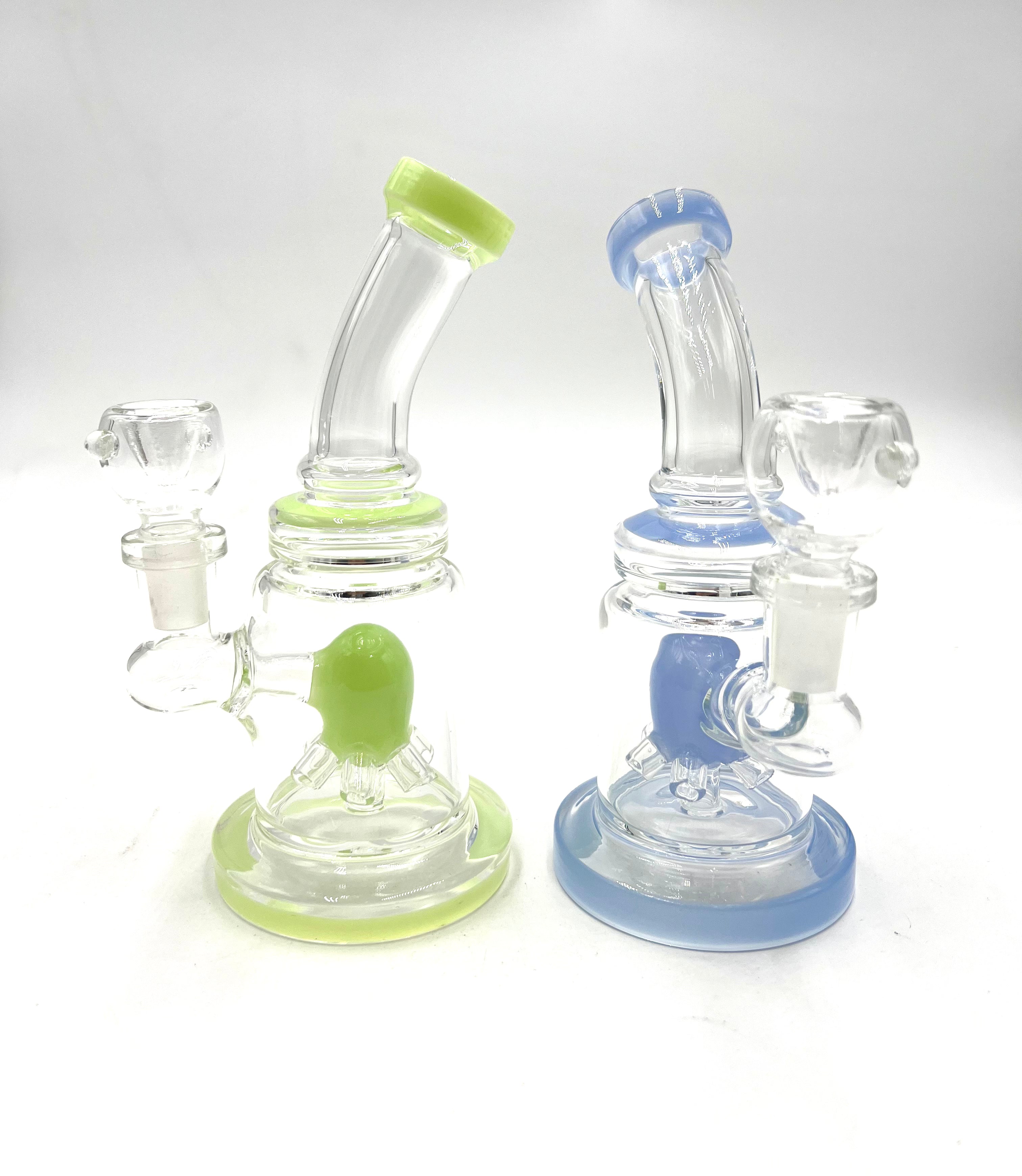 6" Slime Color Curved Mouth Sea Mine Perc Water Pipe– LA Trade Center