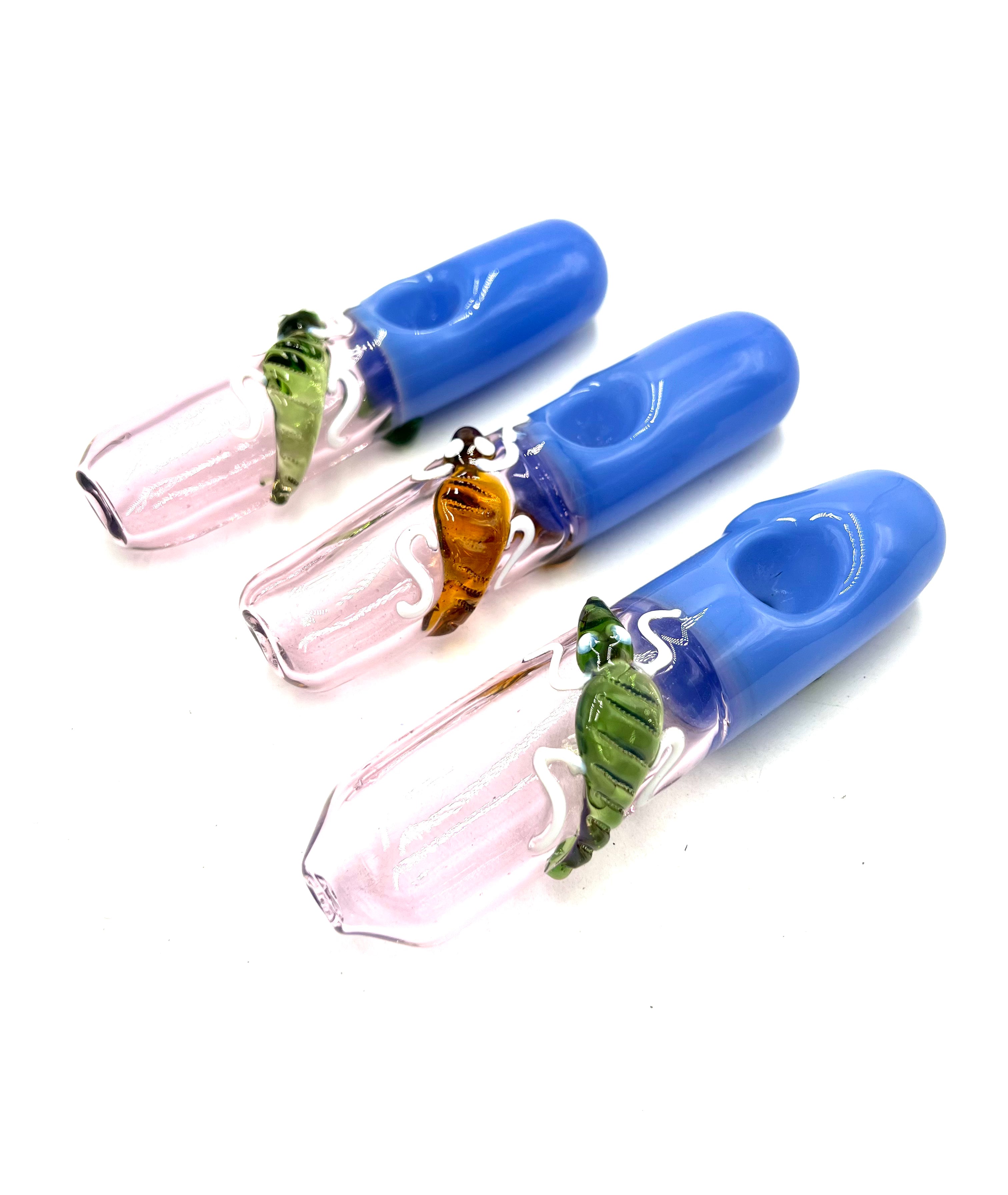 6" Pink & Slime Blue Glass Steamroller– LA Trade Center