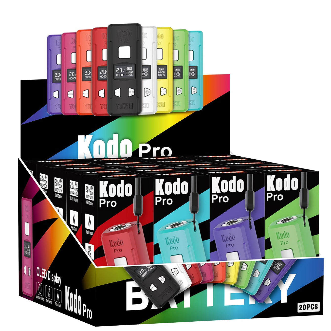 Yocan Kodo Pro Cartridge Battery ( 20 pack display )– LA Trade Center