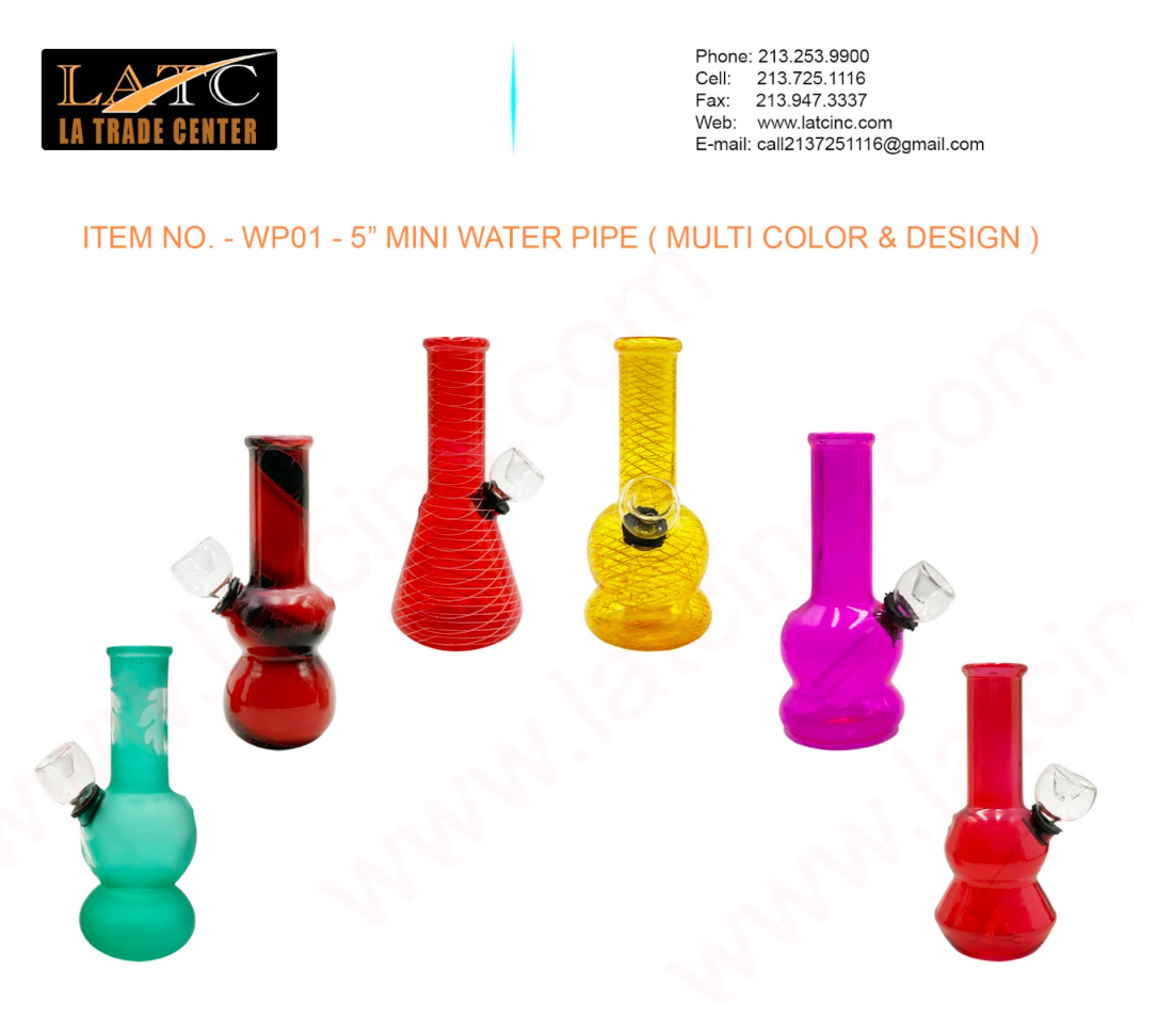 5” MINI WATER PIPE (MULTI COLOR & DESIGN)– LA Trade Center